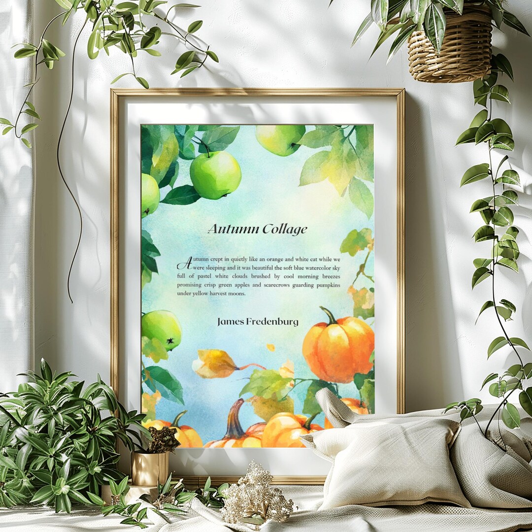 Autumn Collage | Instant Download | Elegant Poetry Art Print ...