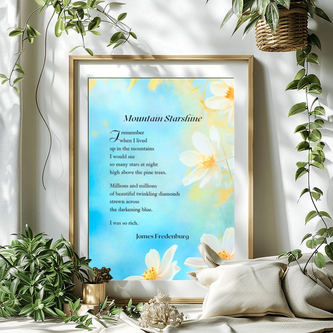 Mountain Starshine | Instant Download | Elegant Poetry Art Print ...