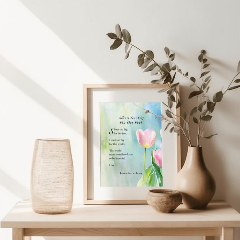 Shoes Too Big for Her Feet | Instant Download | Elegant Poetry Art ...