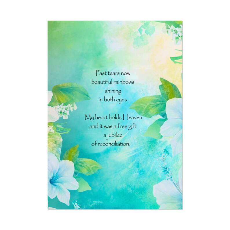 Jubilee of Reconciliation | Inspirational Poetry Art Print | Watercolor ...