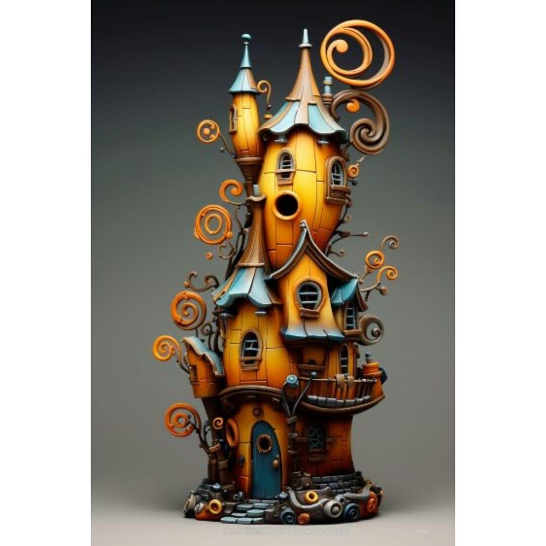 Tower House 3D STL Files: Detailed Design for 3D Printers - Etsy