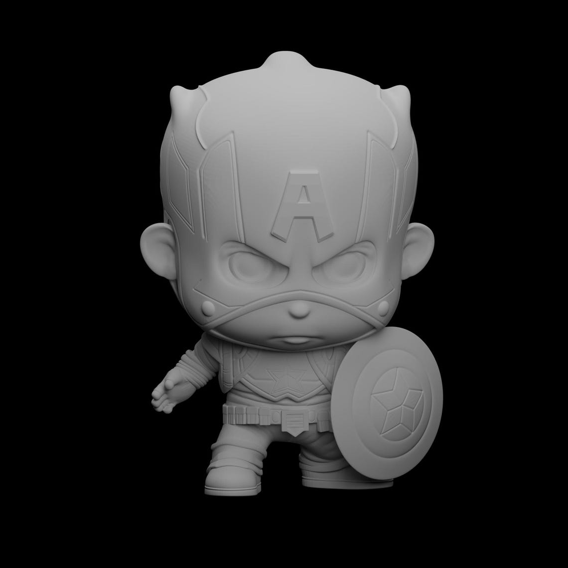 3D Chibi Baby Captain America STL File: Detailed Design (digital ...