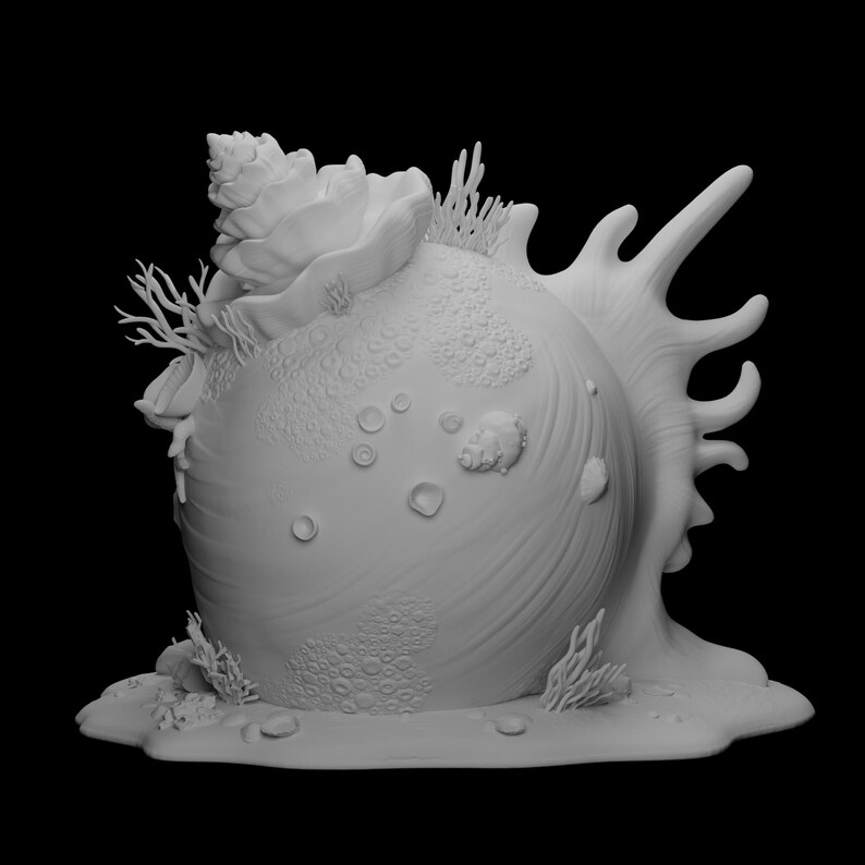 Seashell House 3D STL Files: Detailed 3D Printer Design (digital ...