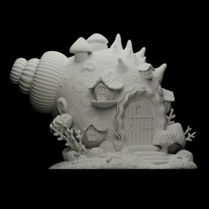 Seashell House 3D STL Files: Detailed 3D Printer Design (digital ...