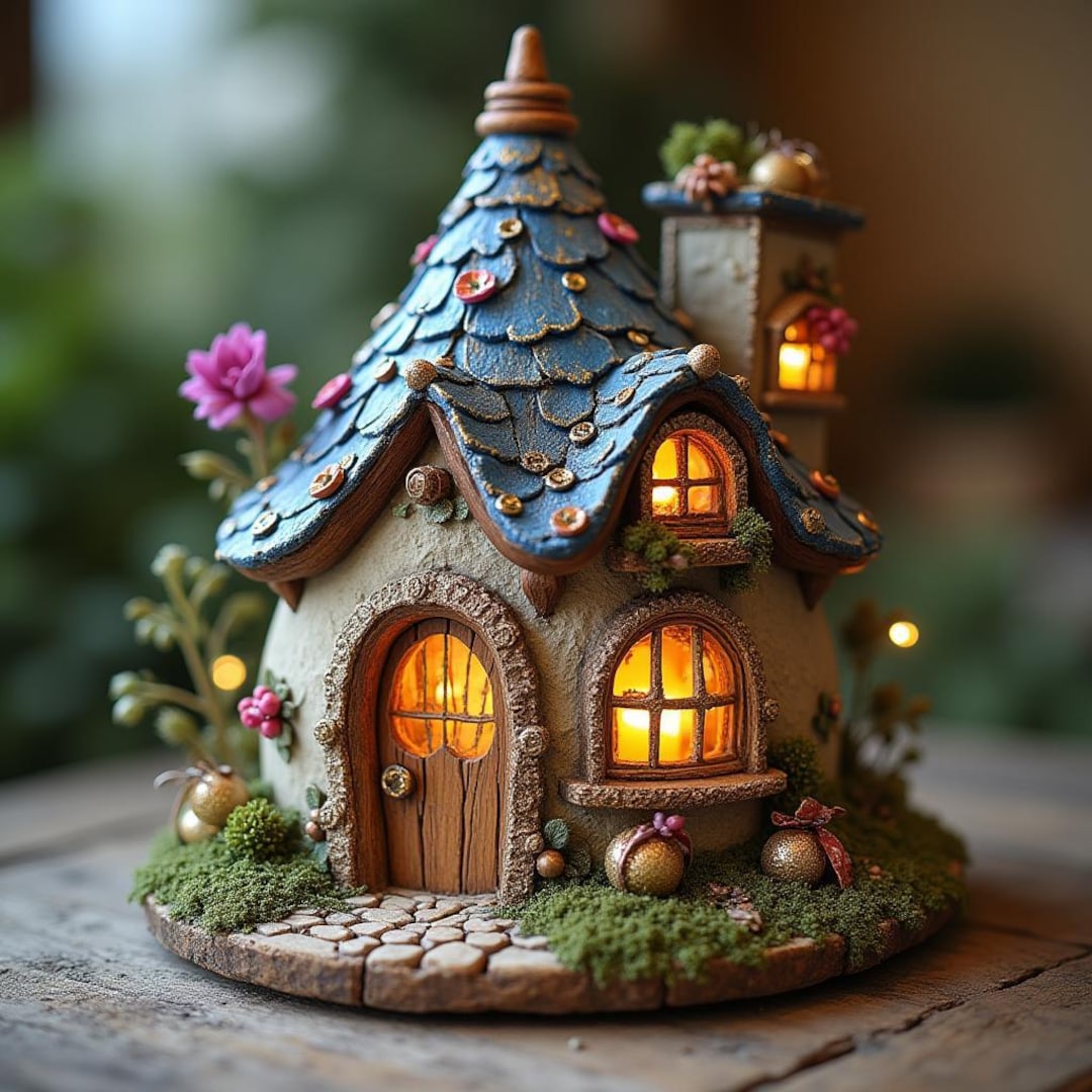 3D Printed Fairy Garden House STL File: Detailed Cottage (digital ...