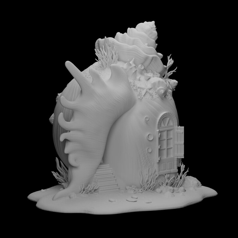 Seashell House 3D STL Files: Detailed 3D Printer Design (digital ...
