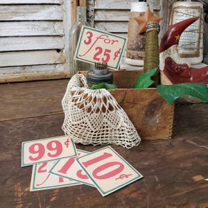 Vintage-inspired General Store Price Tags Signs / Cards - Set of 6 ...