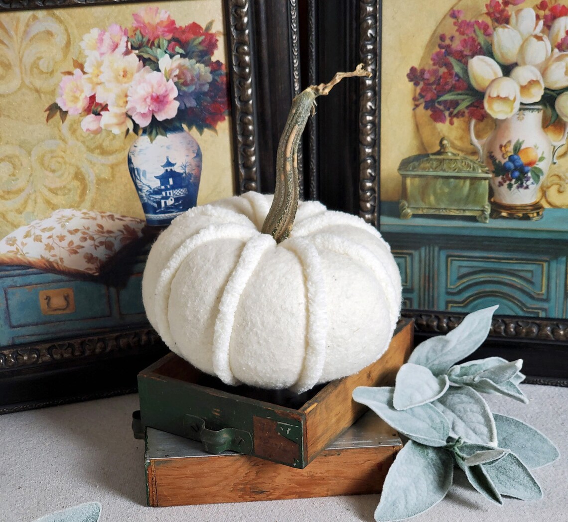 White Pumpkins Bumpy Whites Soft Fabric Natural Look - Etsy