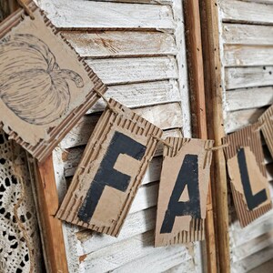 Upcycled Cardboard Fall Banner: Rustic Pumpkin Decor - Etsy