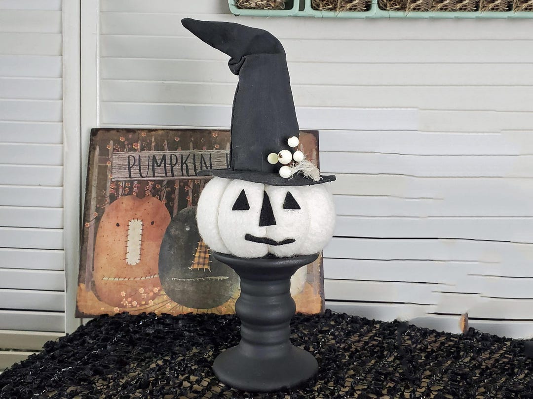 Jack O'lantern Witch Hat - Tabletop or Mantle Halloween Display Piece ...