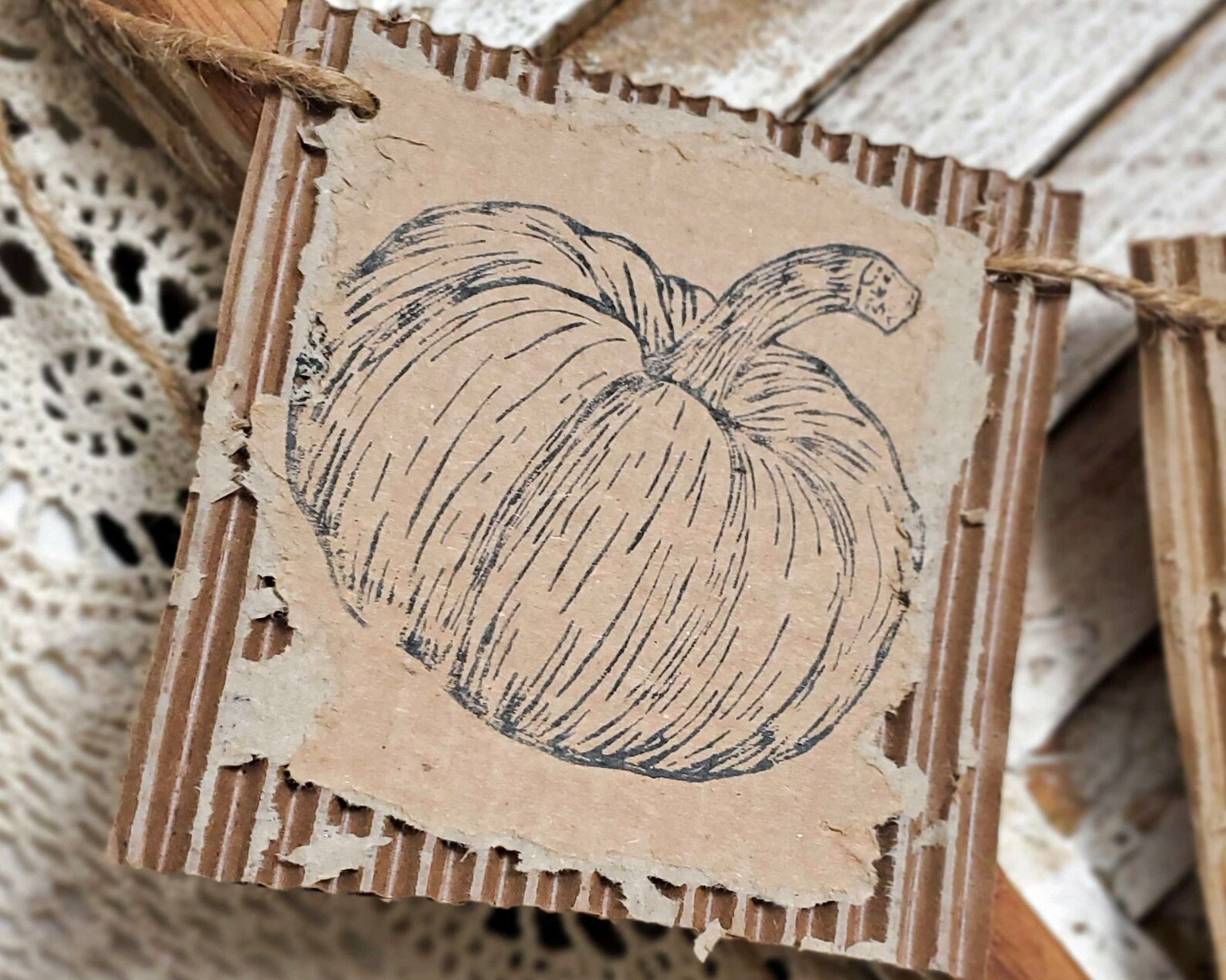 Upcycled Cardboard Fall Banner: Rustic Pumpkin Decor - Etsy