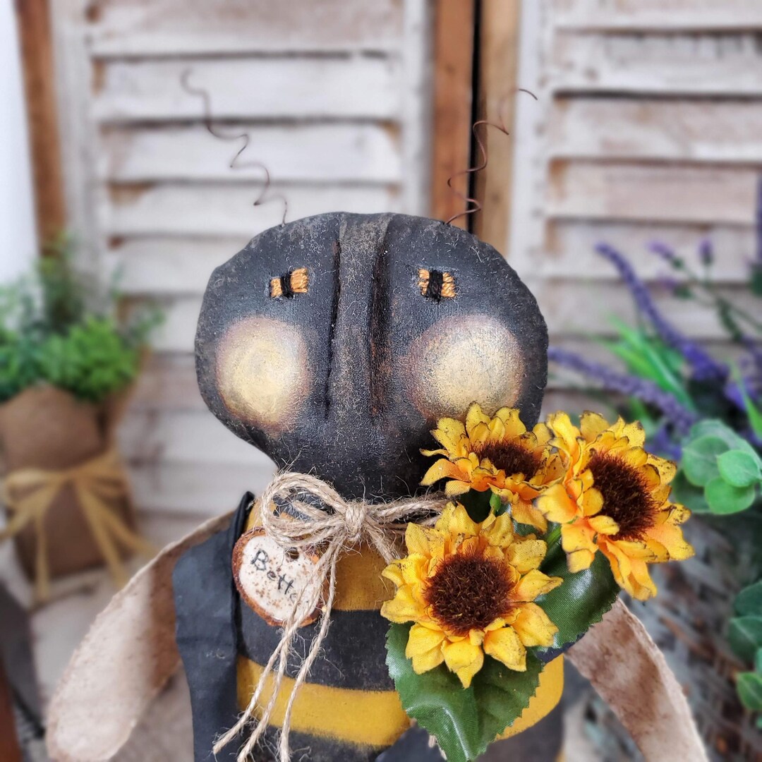 Handmade Primitive Bee Doll: Rustic Farmhouse Spring Decor - Etsy
