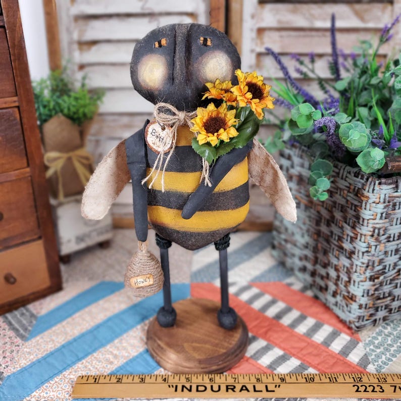 Handmade Primitive Bee Doll: Rustic Farmhouse Spring Decor - Etsy