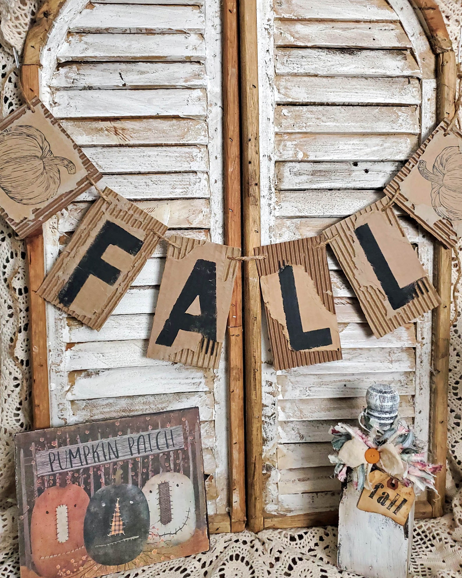 Upcycled Cardboard Fall Banner: Rustic Pumpkin Decor - Etsy