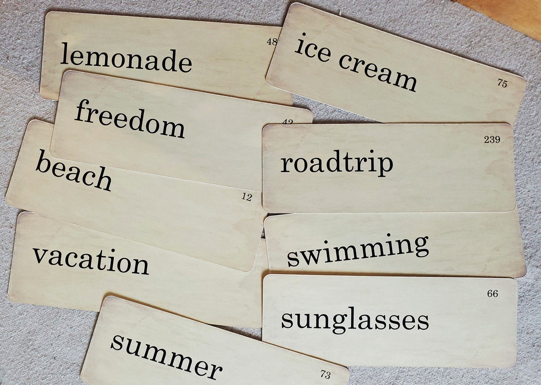 Vintage Style Summer Flash Cards: Beach Vacation Decor, Set of 9 - Etsy