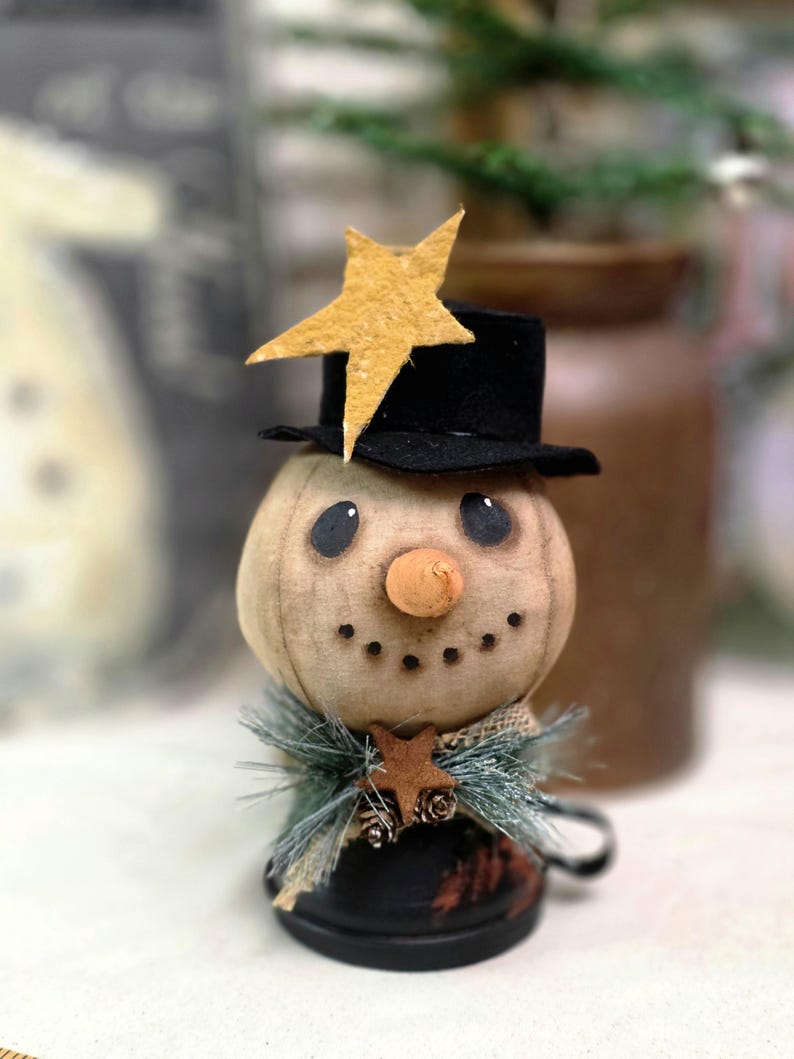 Handmade Primitive Snowman Decor – Rustic Farmhouse Accent -121625 - Etsy