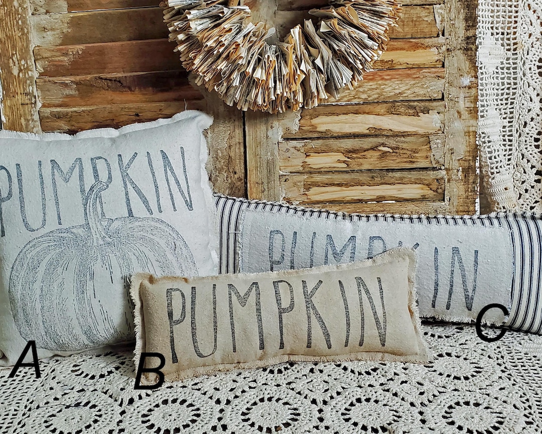 Fall Pumpkin Decorator Pillows Farmhouse Autumn Home Decor Rustic Fixer ...