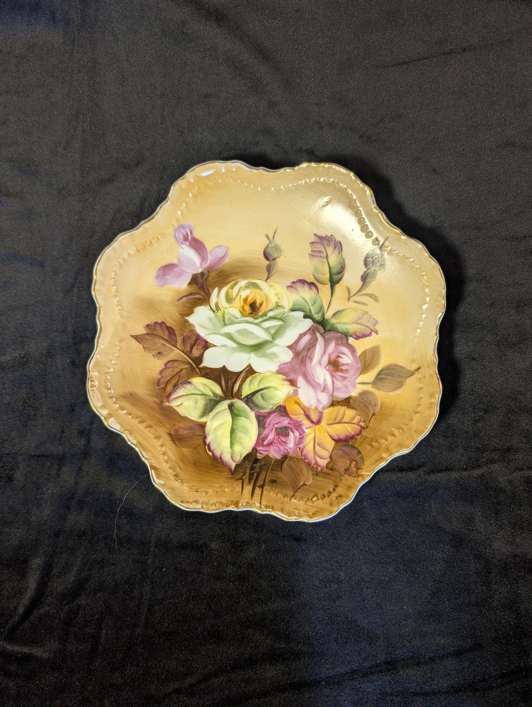 Vintage Lefton Hand Painted Rose Plate - Etsy