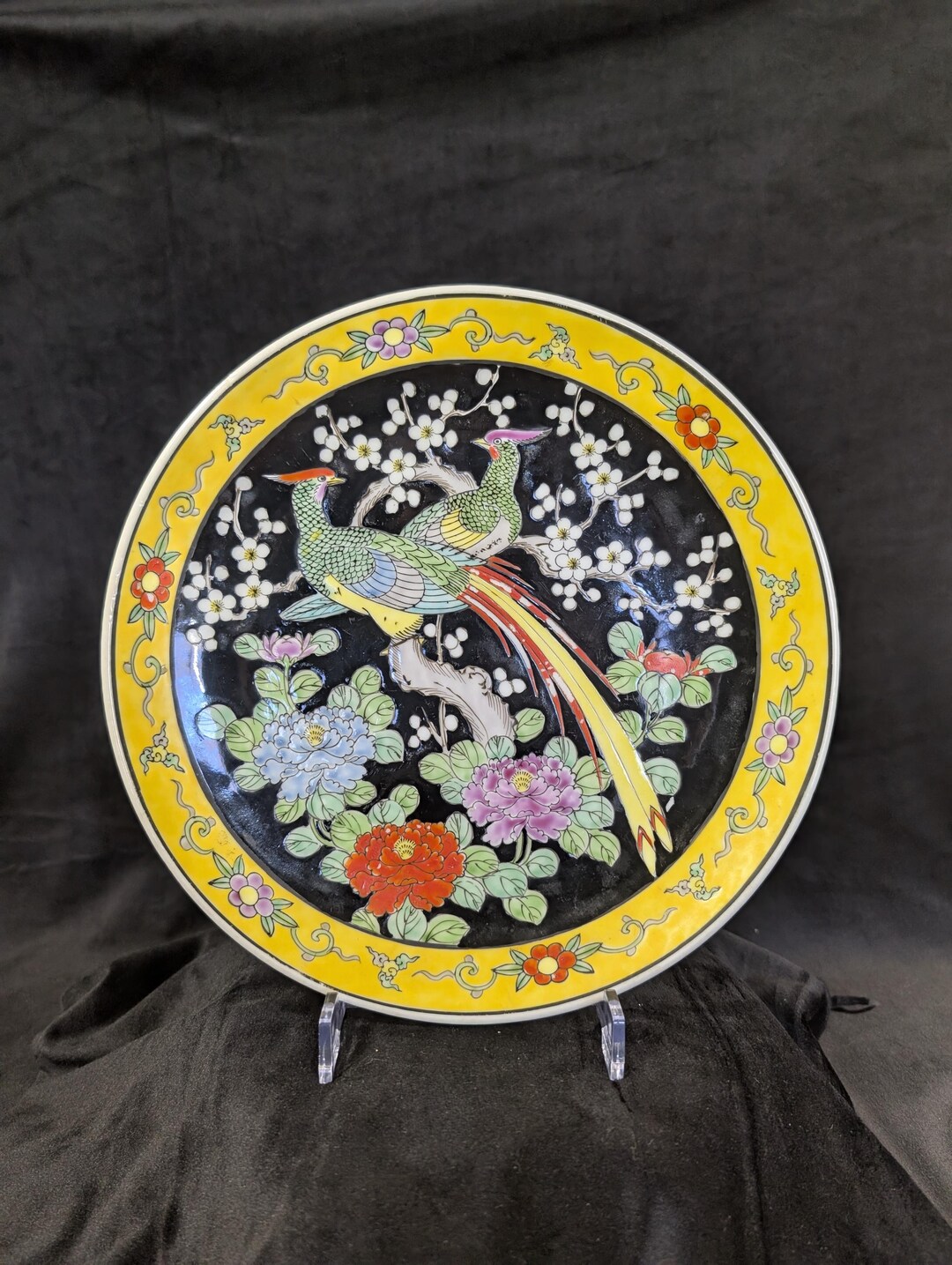 Vintage Japanese Double Pheasant Plate Famille-noir - Etsy