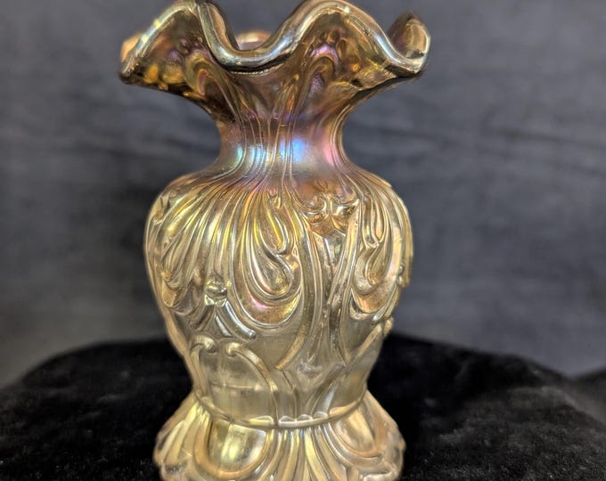 Rococo Carnival Glass Vase - Etsy