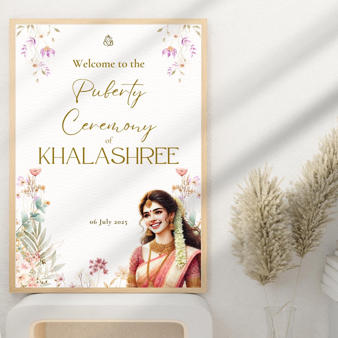 Welcome Sign Half Saree Ceremony | Puberty Ceremony Welcome Sign ...