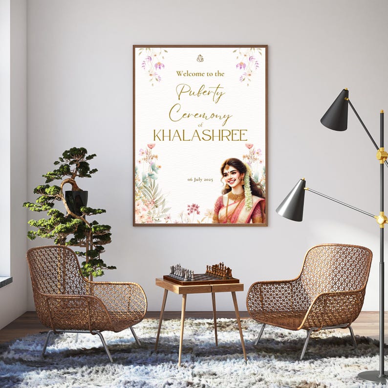 Welcome Sign Half Saree Ceremony | Puberty Ceremony Welcome Sign ...