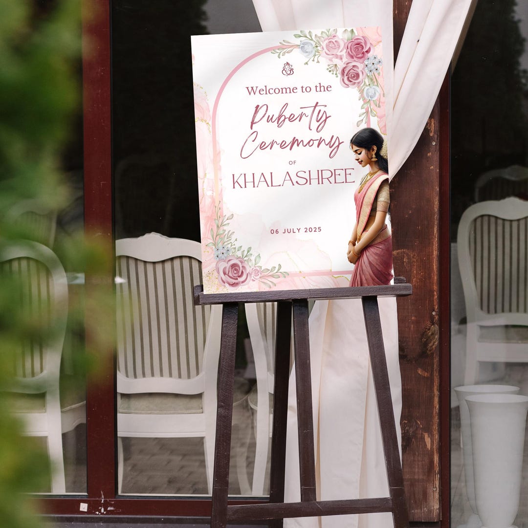 Welcome Sign Half Saree Ceremony | Puberty Ceremony Welcome Sign ...
