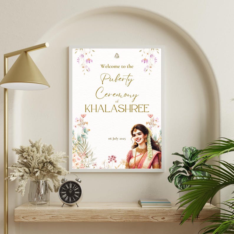 Welcome Sign Half Saree Ceremony | Puberty Ceremony Welcome Sign ...