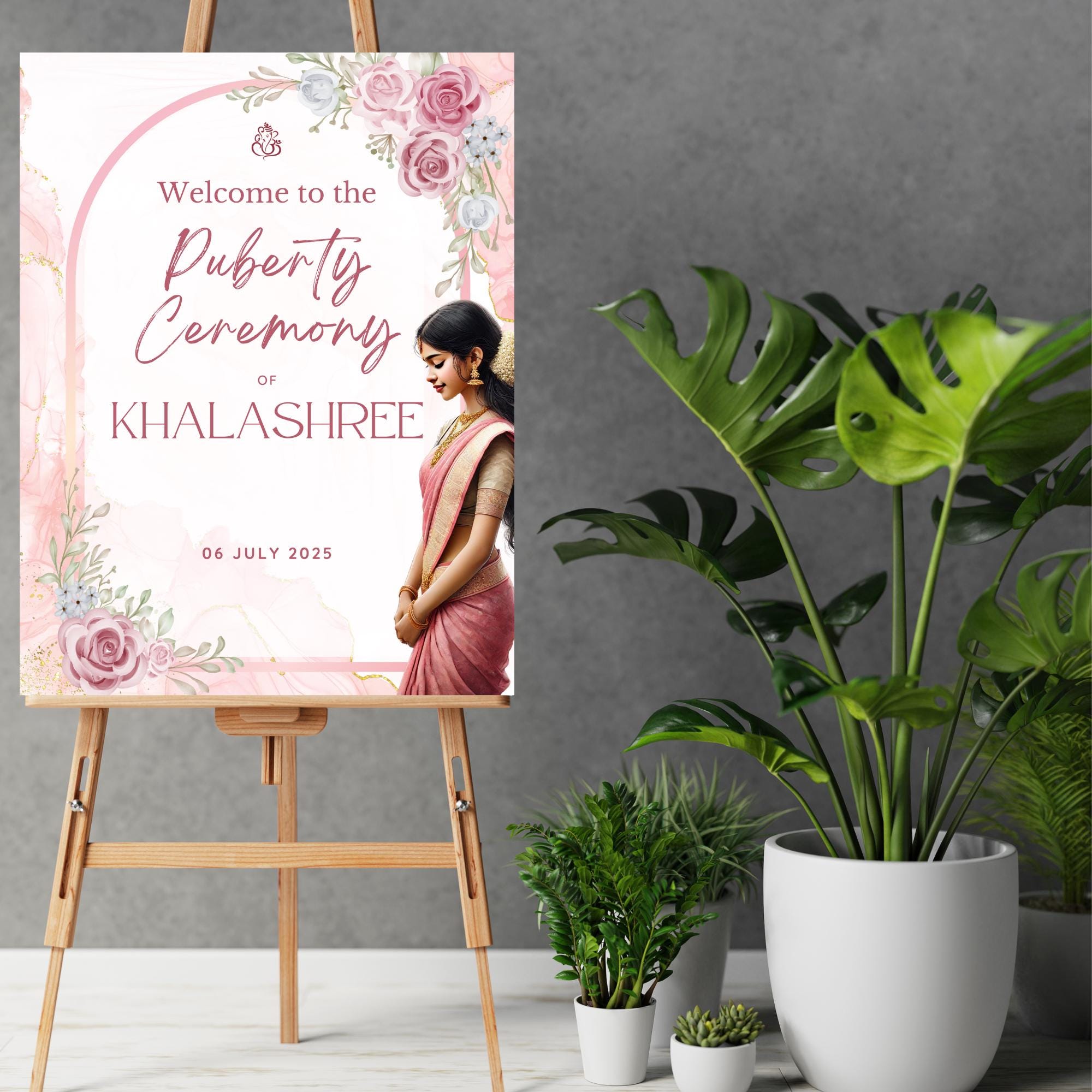 Welcome Sign Half Saree Ceremony | Puberty Ceremony Welcome Sign ...