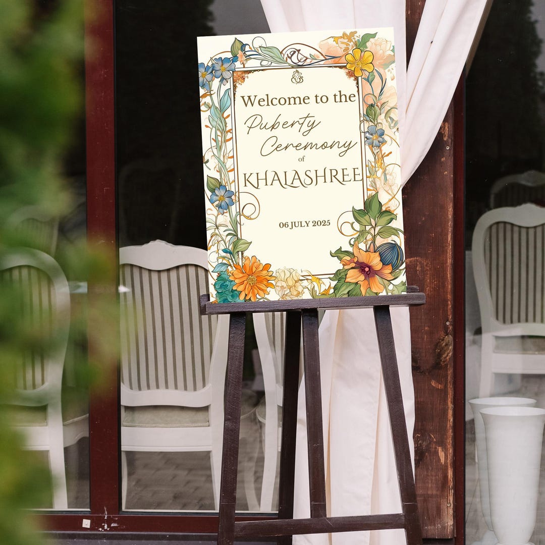 Welcome Sign Half Saree Ceremony | Puberty Ceremony Welcome Sign ...