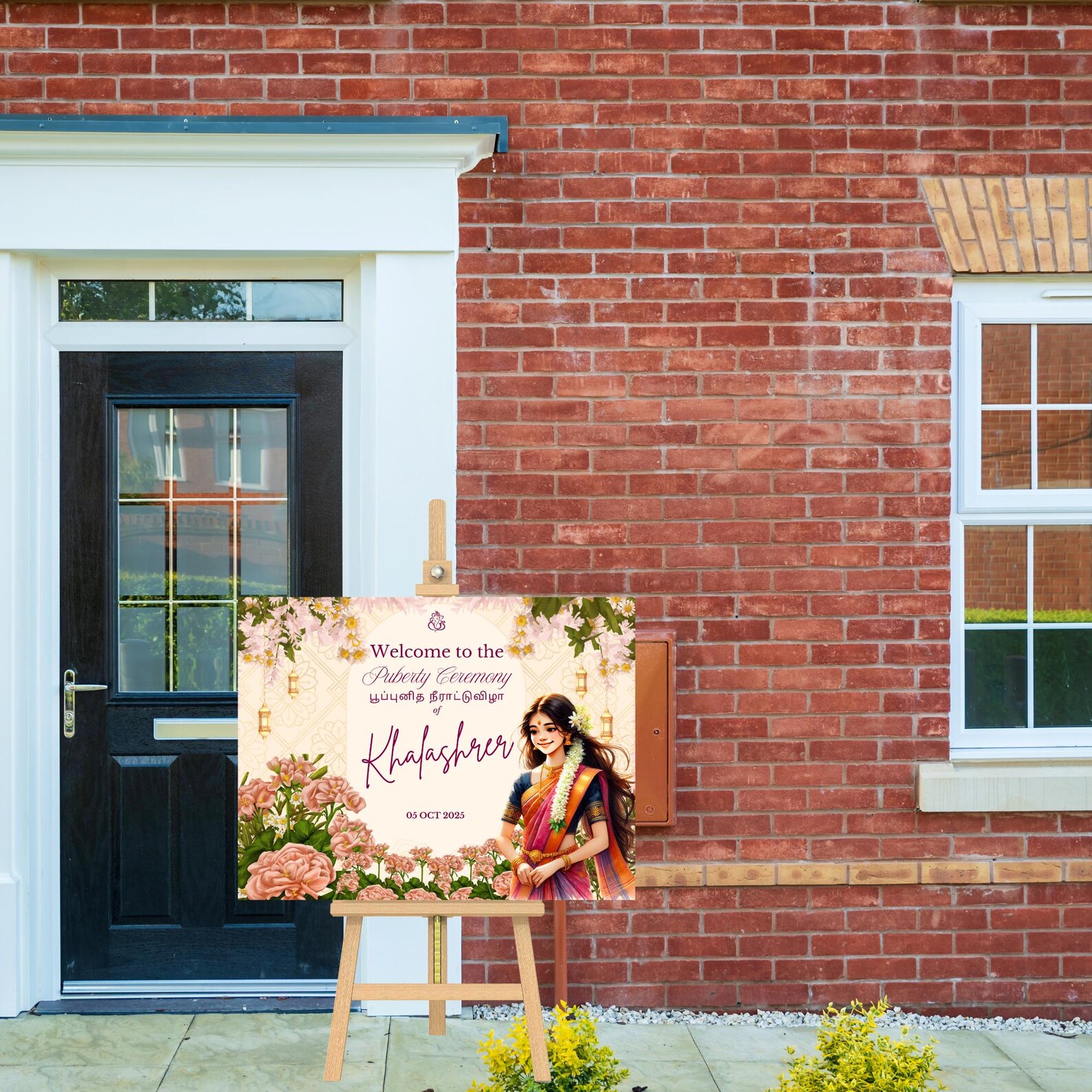 Welcome Sign Half Saree Ceremony | Puberty Ceremony Welcome Sign ...