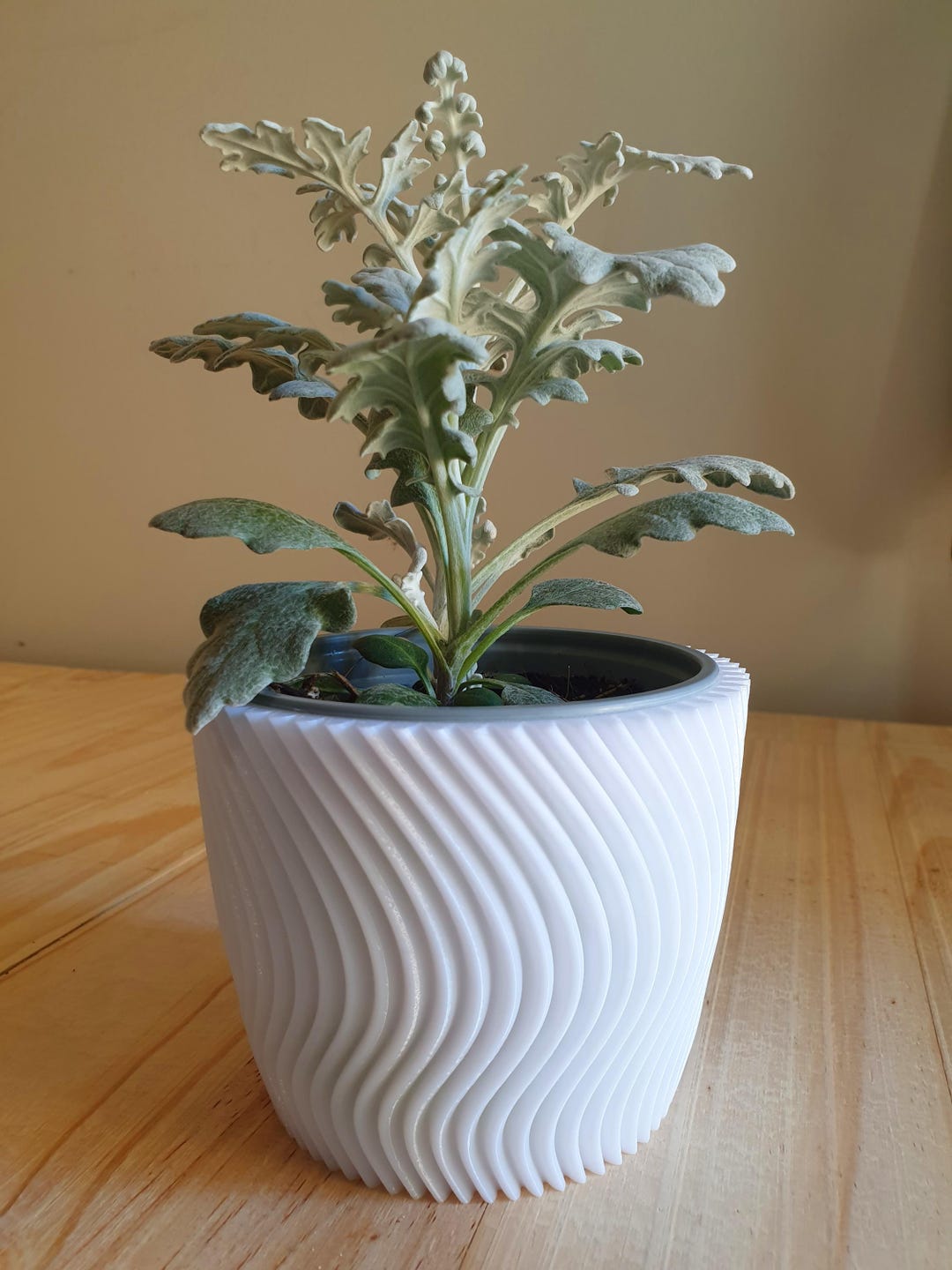 Wavy 10cm Plant Pot | 4 Inch Plant Pot | Stylish 3D Printed Plant Pot ...