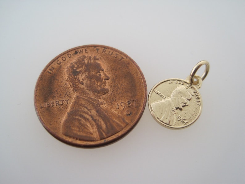 Miniature 14K Gold Penny - Solid Gold - Charm -pennies From Heaven ...