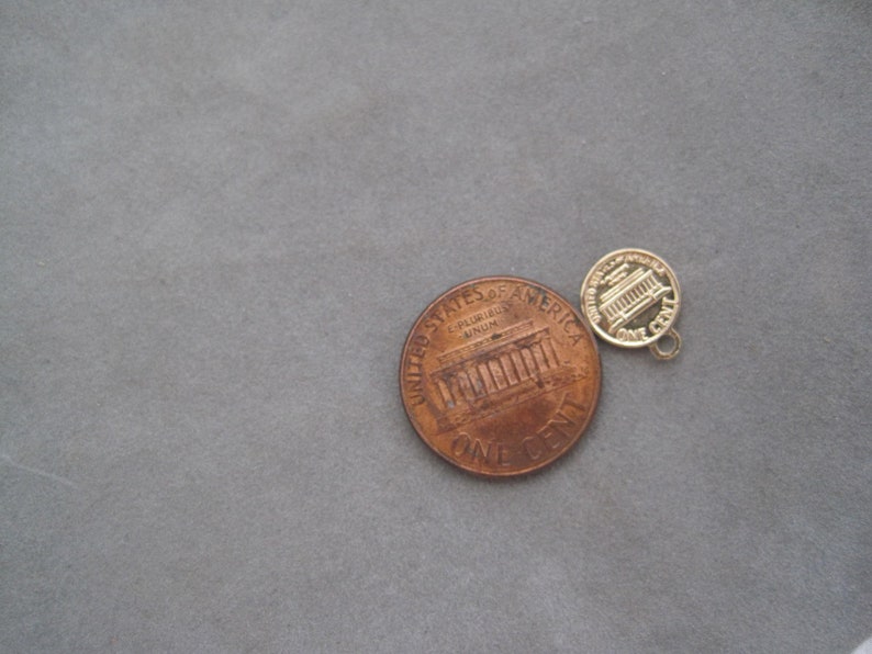 Miniature 14K Gold Penny Solid Gold Charm Pennies From | Etsy