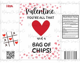 Custom Printable Chip Bag - Disco Valentine's Day - Etsy