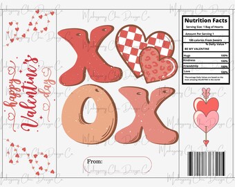 Custom Printable Chip Bag Coquette Bow Valentine's Day - Etsy