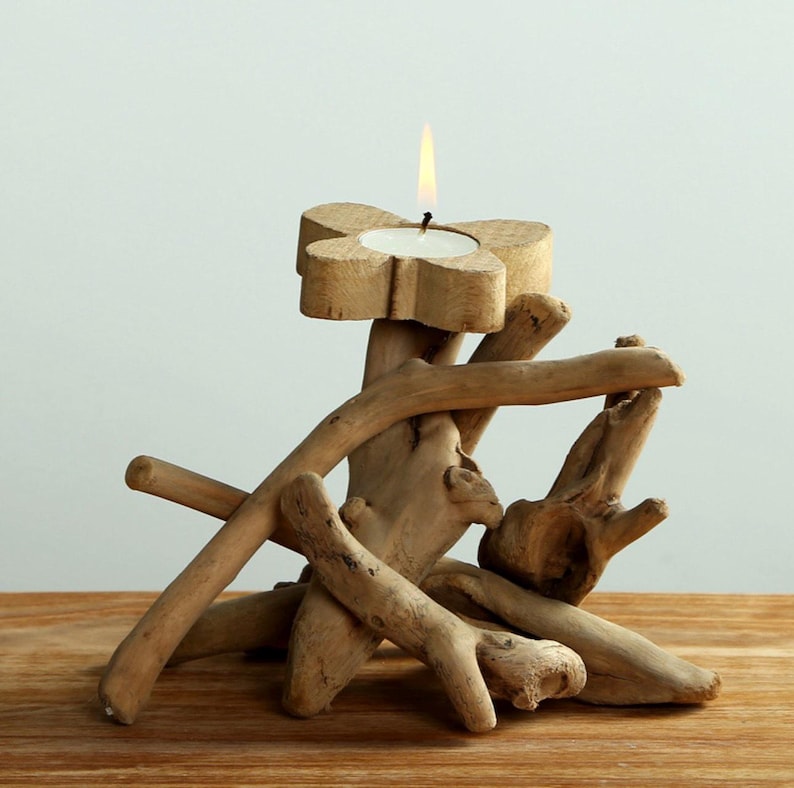 Wooden Candle Holder, Rustic Candle Holder, Handmade Natural Wood ...