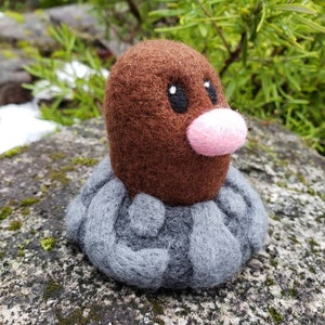 Diglett Felt Figurine Ooak Pokemon Desk Toy - Etsy