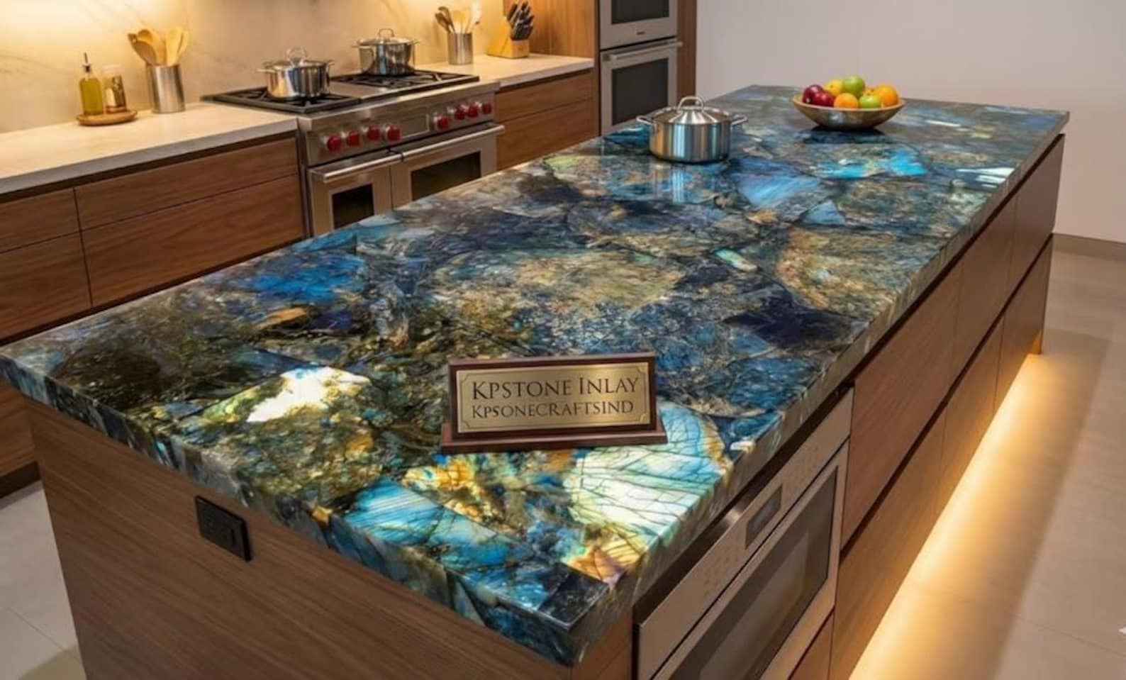 Labradorite Blue Granite Kitchen Island Top – Exotic Gemstone ...