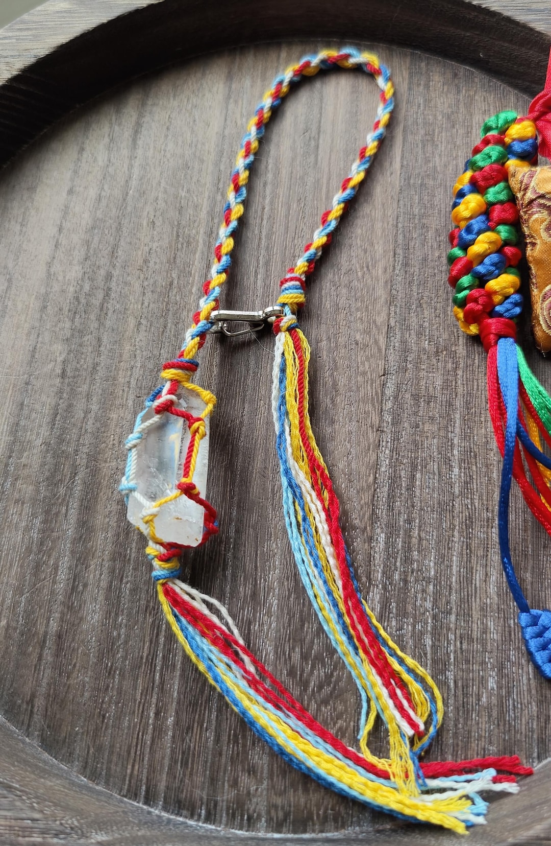 Tibetan Style Raw Crystal Bag Charm, Handmade Crystal Bag Charm, Raw ...