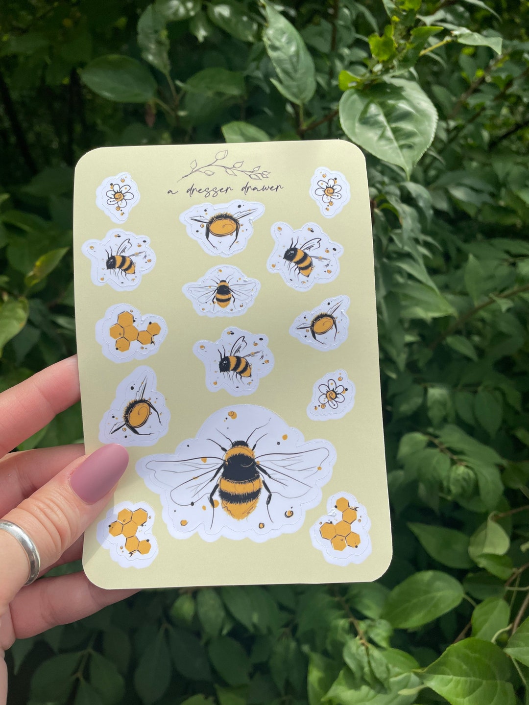 Bumble Bee Sticker Sheet, Matte Stickers, Spring stickers, bumblebee ...