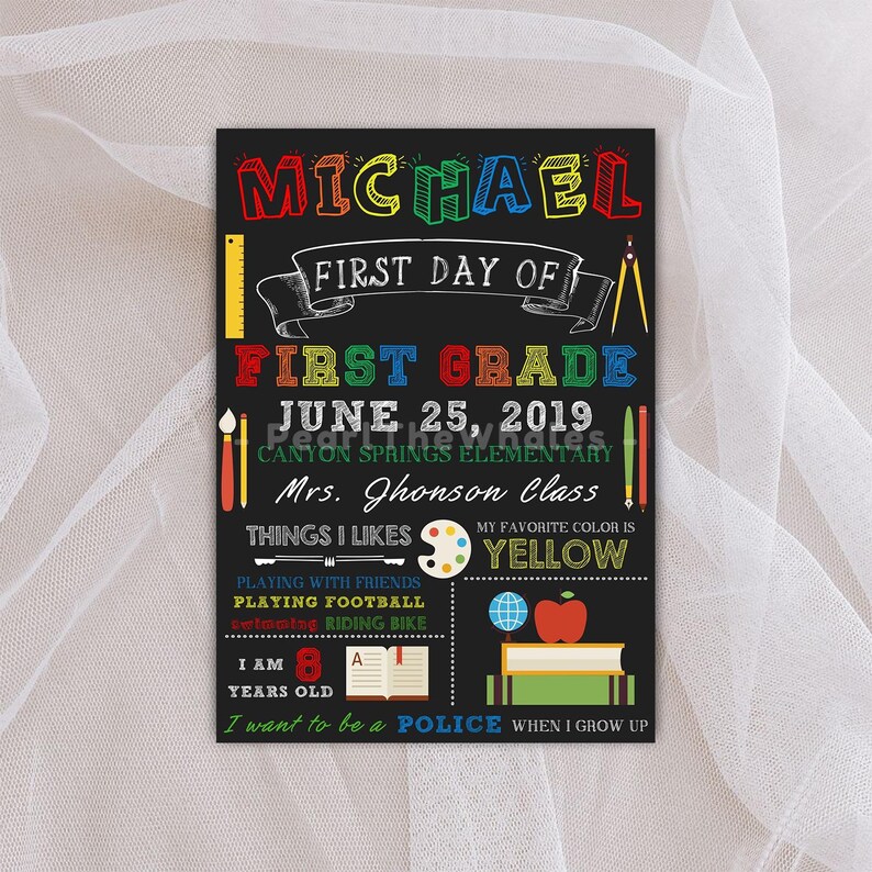 Editable First Day of School Sign Template, Back to School, Last Day of ...