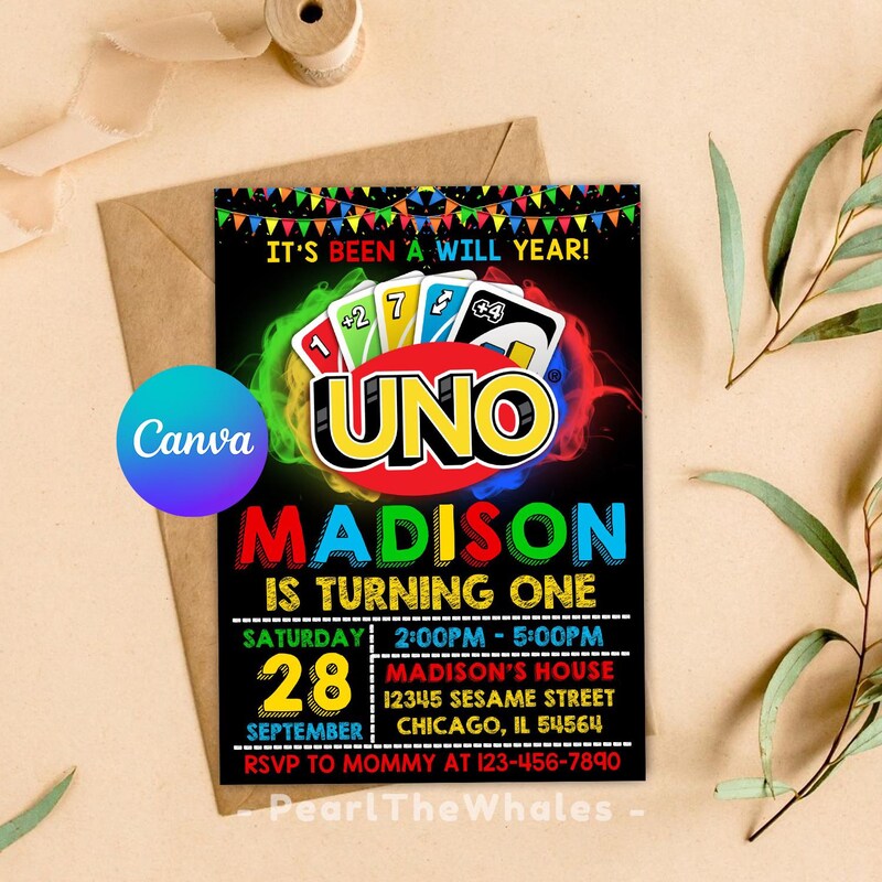 Uno Invitation - Etsy