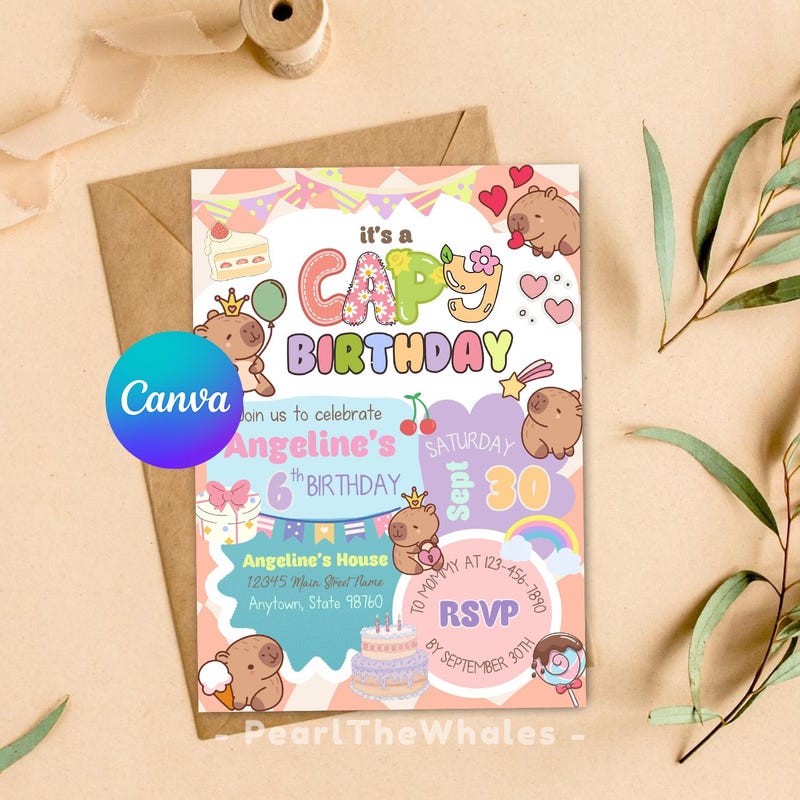 Capybara Birthday Girl - Etsy UK