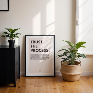 Motivational Trust the Process Poster for Minimalistic Home or Office ...
