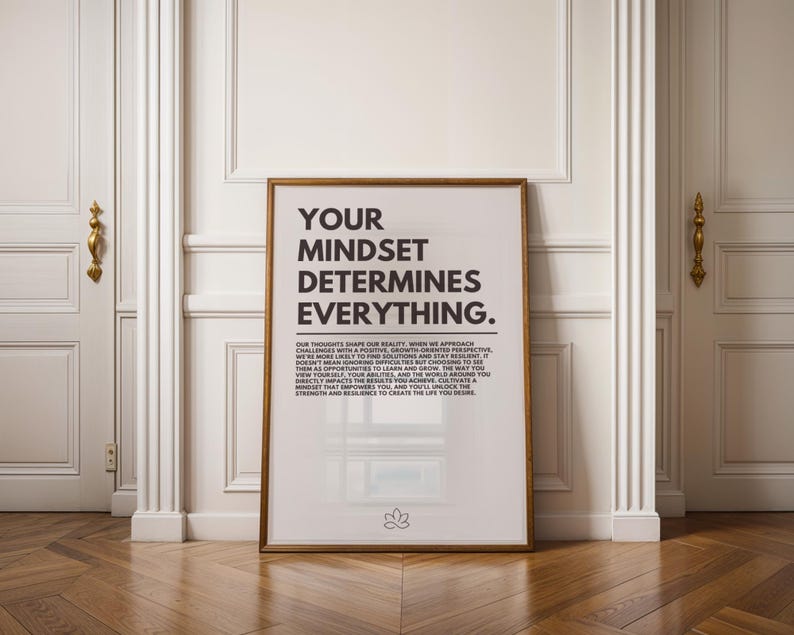 Motivational Your Mindset Determines Everything Poster for Minimalistic ...