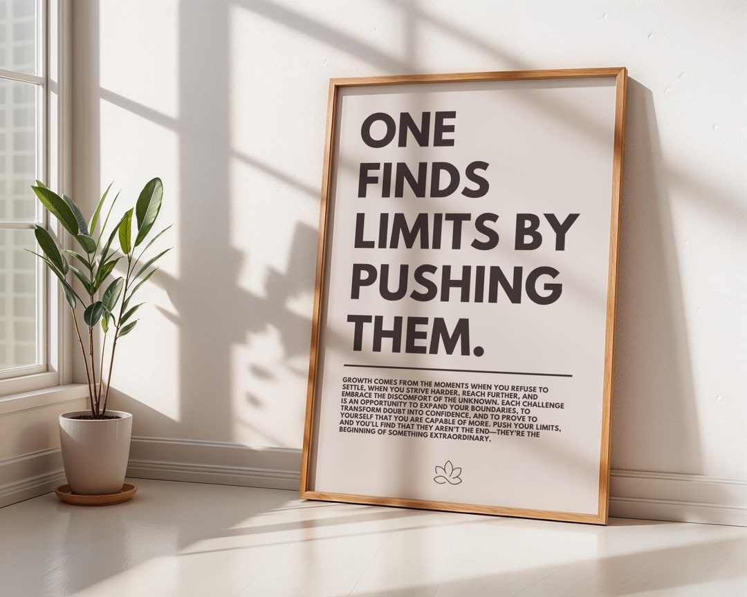 Motivational Push Your Limits Poster for Minimalistic Home or Office ...