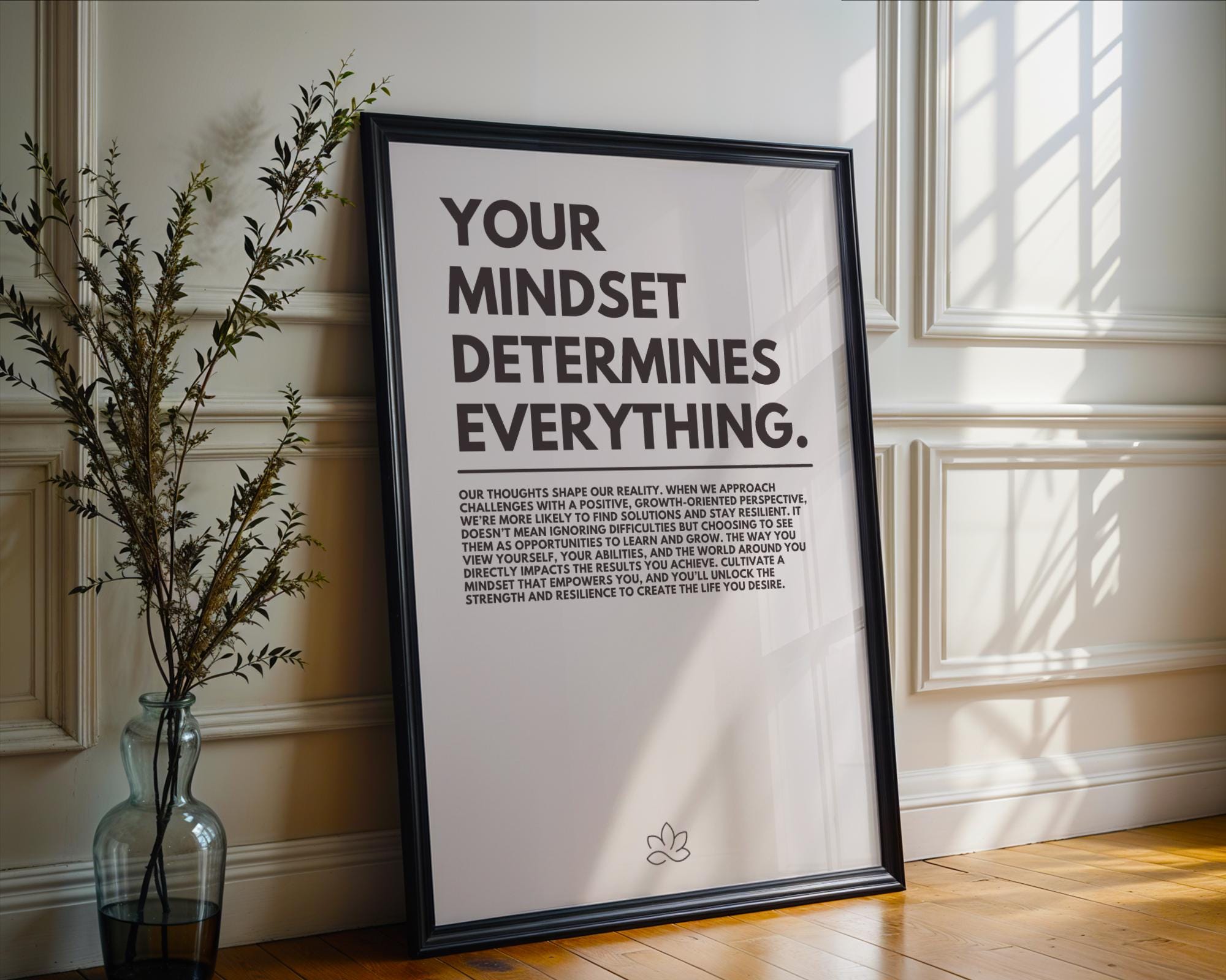 Motivational Your Mindset Determines Everything Poster for Minimalistic ...