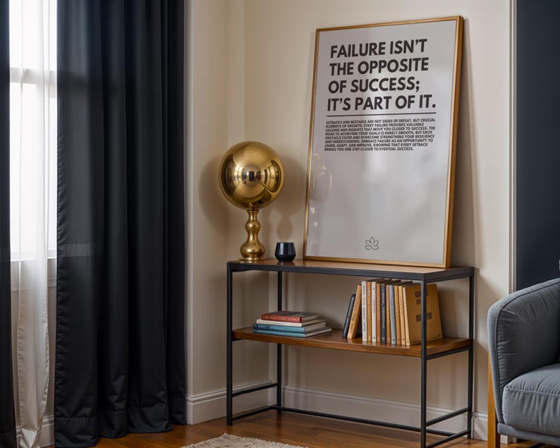 Motivational Failure is Part of Success Poster for Minimalistic Home or ...