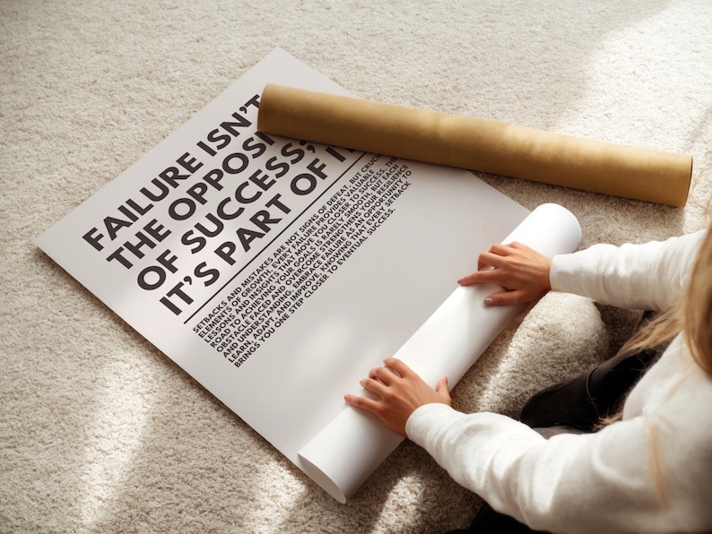 Motivational Failure is Part of Success Poster for Minimalistic Home or ...